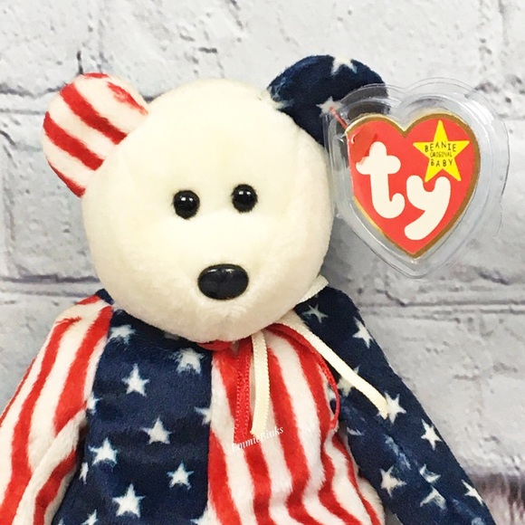 Vintage | Toys | Rare Vintage 999 Ty Beanie Spangle White Face American ...